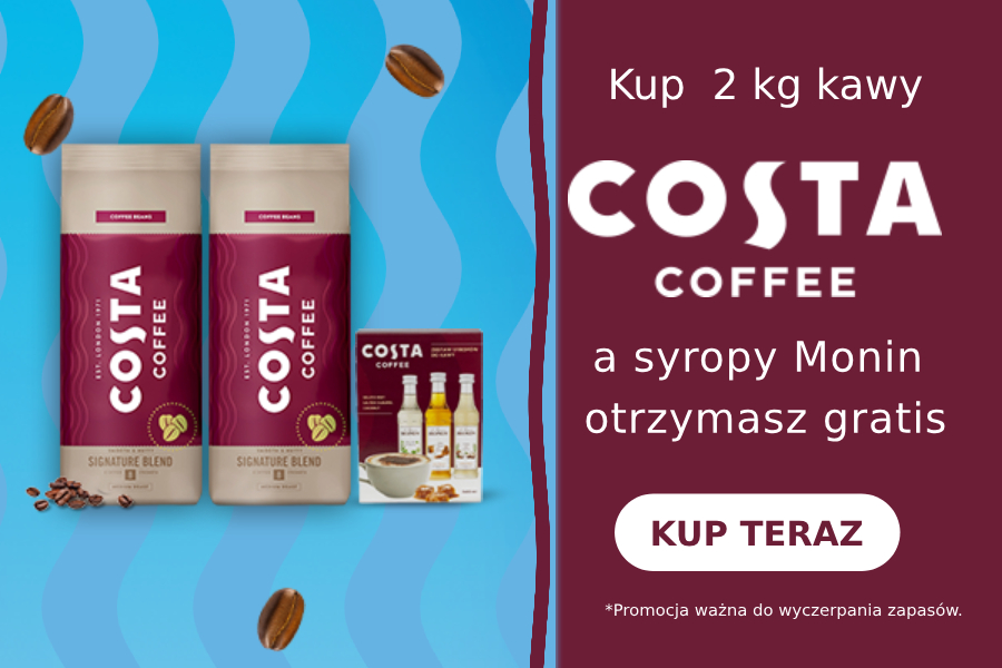 Kup minimum 2 kawy Costa w kilogramowym opakowaniu, a zestaw syropów ...