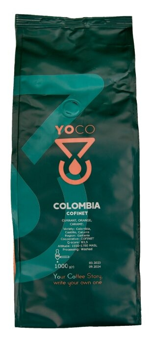 Kawa ziarnista YoCo Coffee Colombia Cofinet 1kg – NIEDOSTĘPNY - Konesso.pl