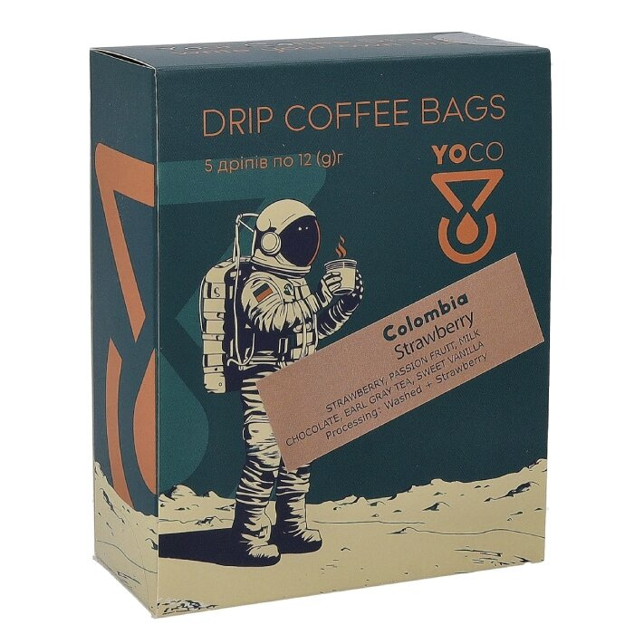 Drip-Bagi YoCo Coffee Colombia Strawberry 5x12g - NIEDOSTĘPNY - Konesso.pl