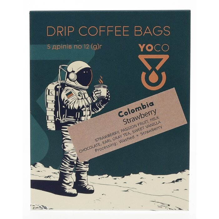 Drip-Bagi YoCo Coffee Colombia Strawberry 5x12g - NIEDOSTĘPNY - Konesso.pl