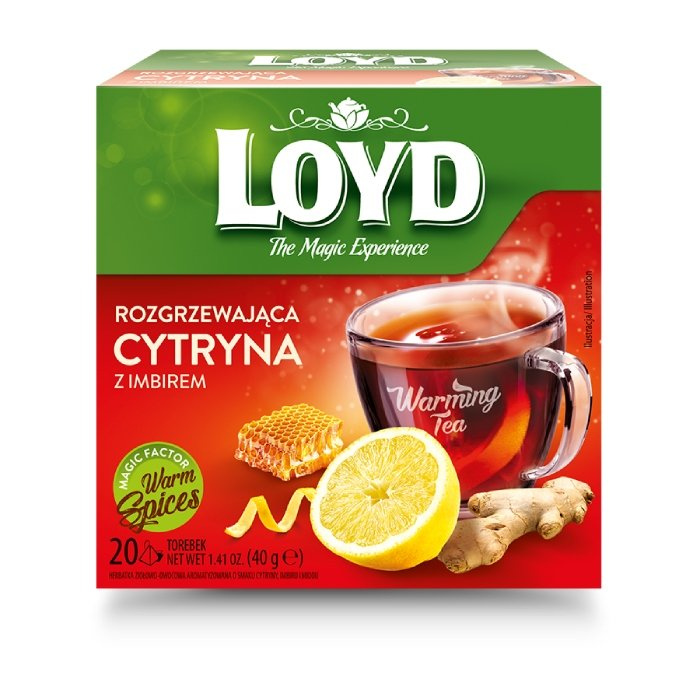 Herbata Loyd Rozgrzewająca Cytryna z Imbirem 20x2g - Konesso.pl