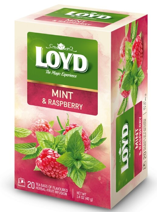Herbata ziołowo-owocowa Loyd Mint & Raspberry - mięta i malina 20x2g ...