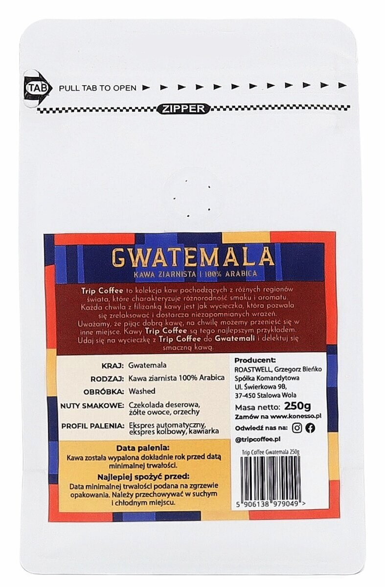 Kawa ziarnista Trip Coffee Gwatemala 250g - Konesso.pl