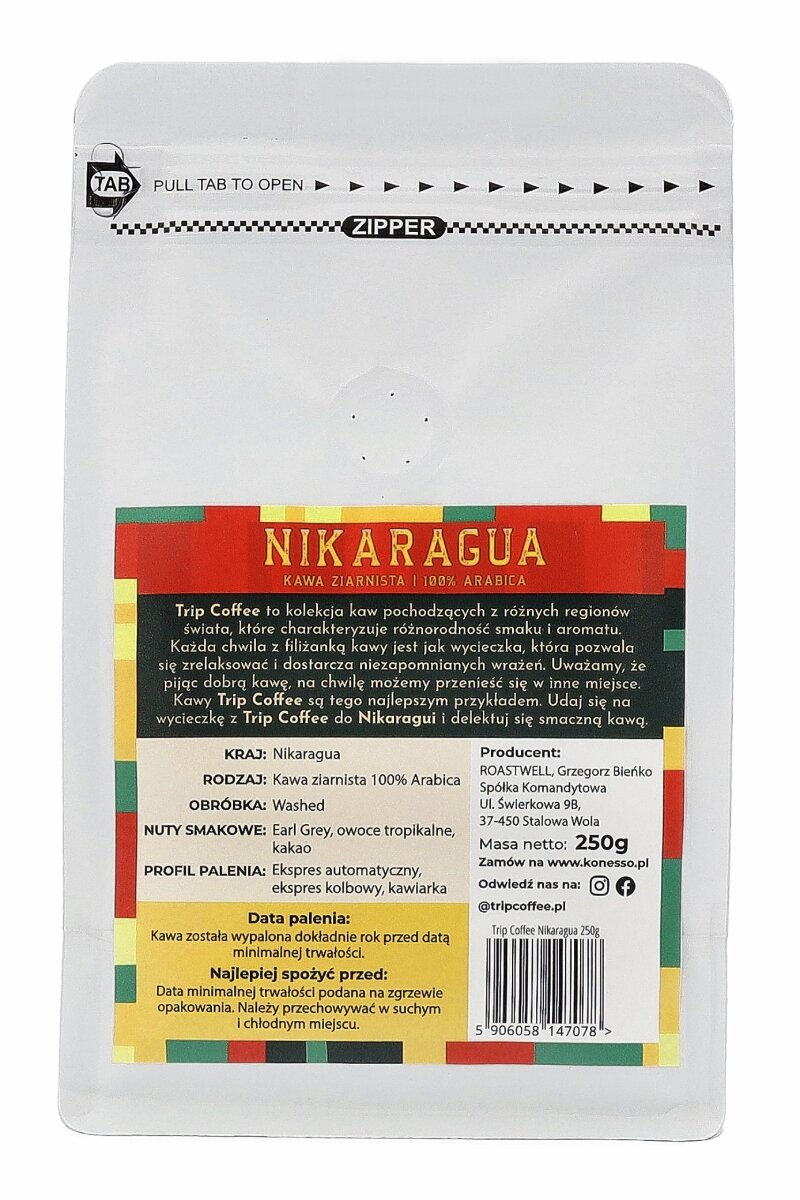Kawa ziarnista Trip Coffee Nikaragua 250g - Konesso.pl