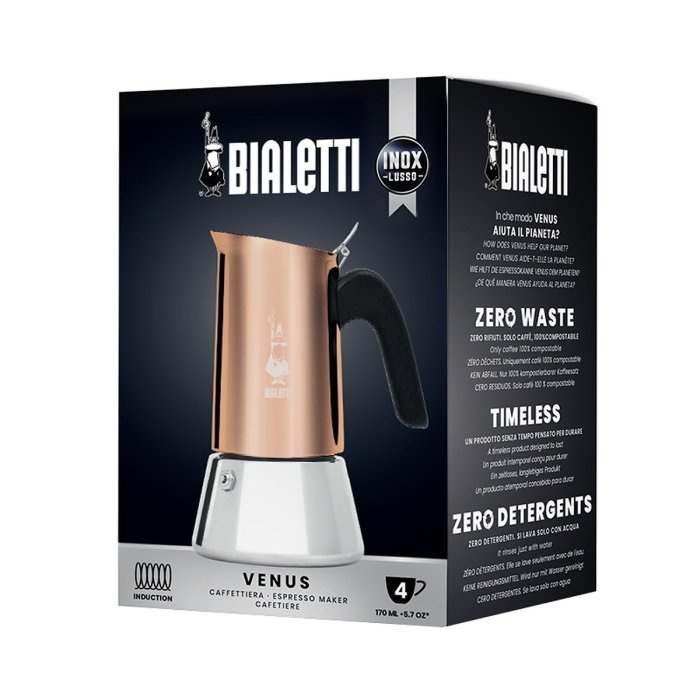 Kawiarka Bialetti New Venus 4 filiżanki - Miedziana - Konesso.pl Kawiarka Bialetti New Venus 4 filiżanki - Miedziana - Konesso.pl