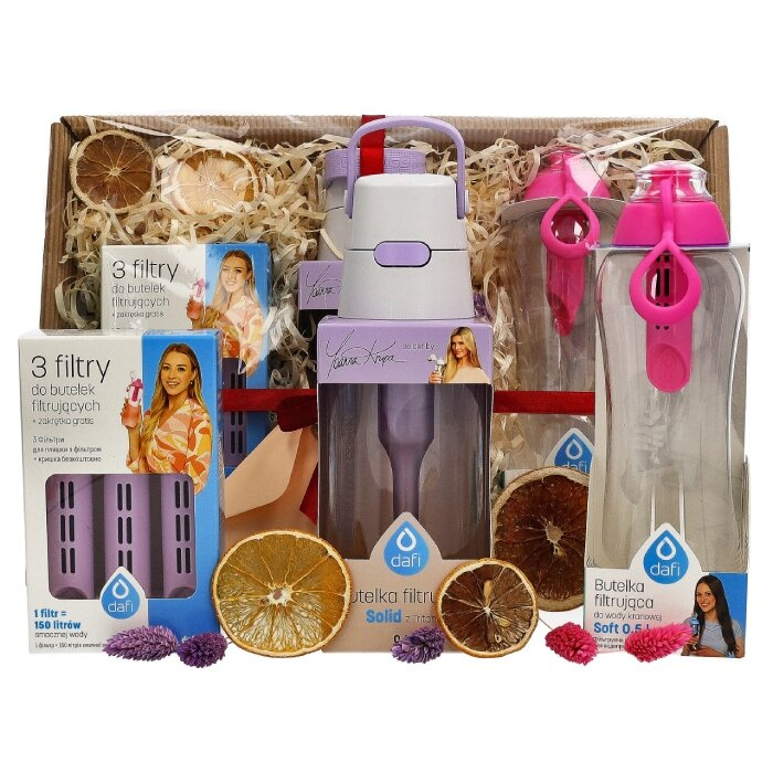 Zestaw prezentowy Dafi - 2 butelki, nakrętka i fioletowe filtry - Konesso.pl